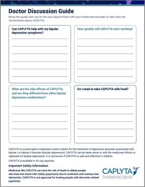 Helpful Tools for Patients - CAPLYTA® (lumateperone)